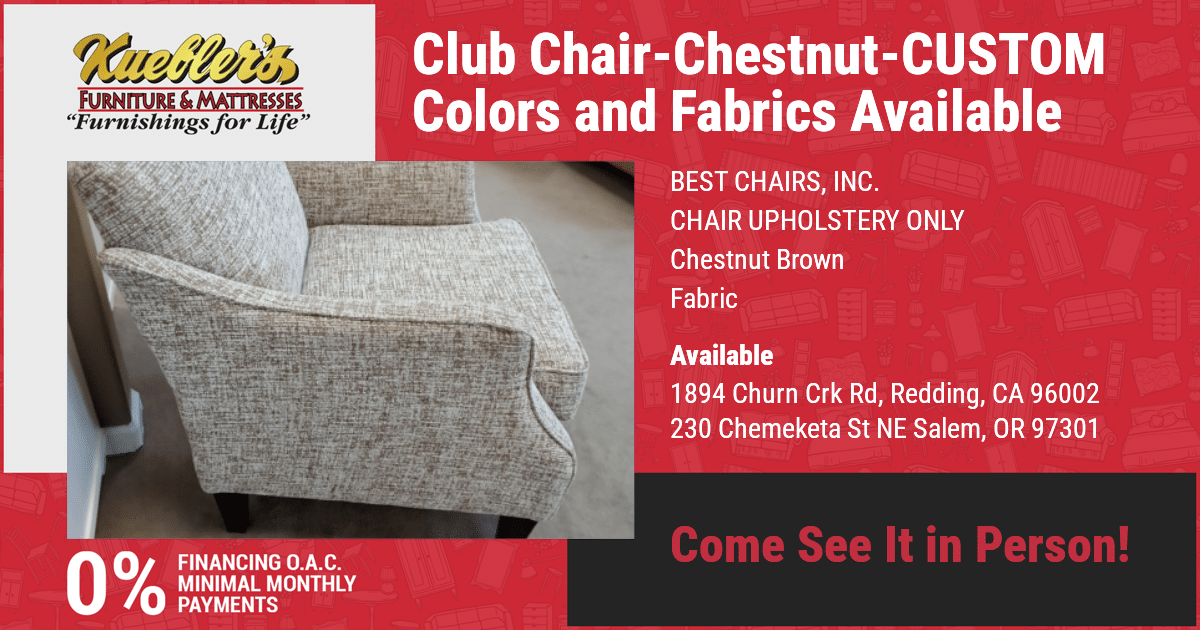 Club Chair-Chestnut-CUSTOM Colors and Fabrics Available | Kuebler's ...