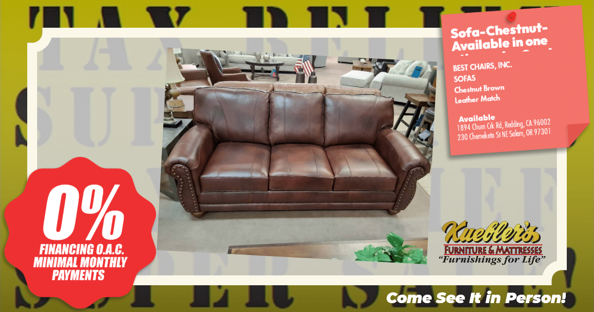 Sofa-Chestnut-Available in one other color Smoke | Kuebler's Furniture