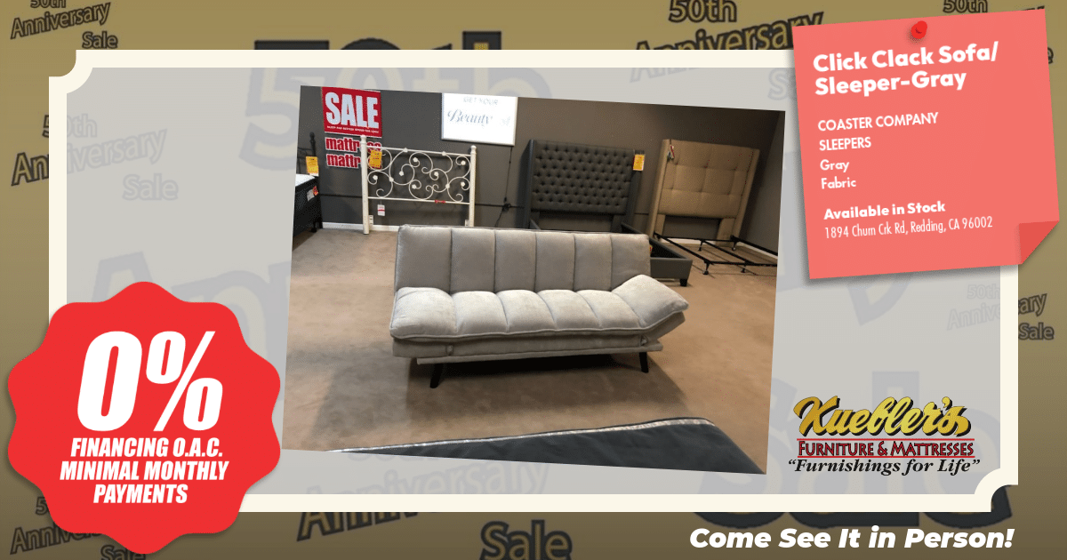 Click Clack Sofa/Sleeper-Gray | Kuebler's Furniture